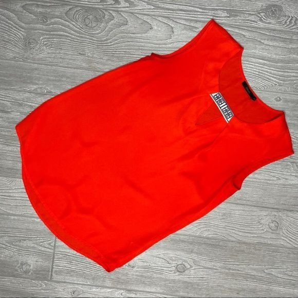 THML | Tops | Thml Red Sleeveless Tank Top With Embroidered Accent ...